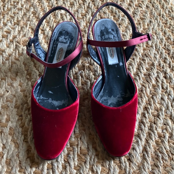 Talbots | Shoes | Talbots Red Velvet Heels | Poshmark